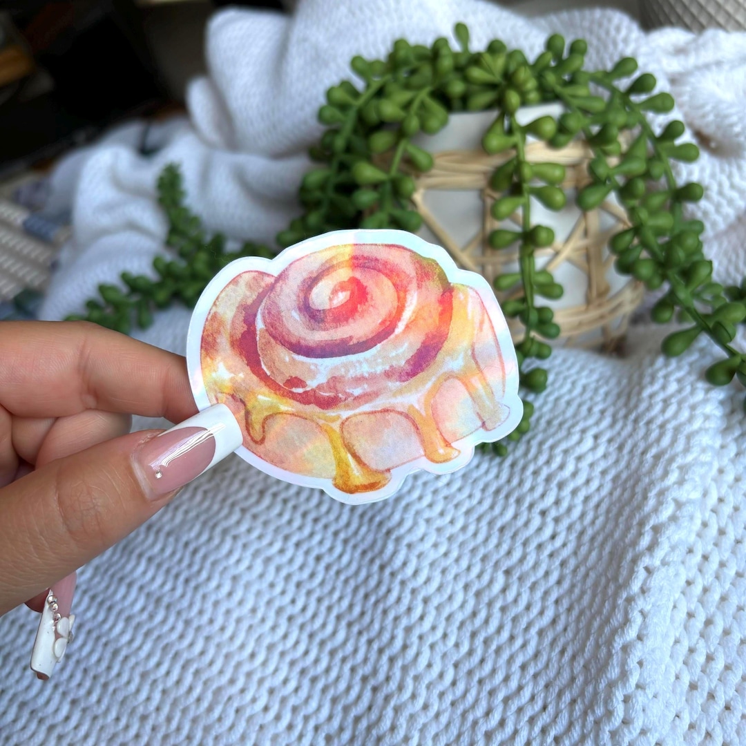 Holographic Cinnamon Roll Sticker: Waterproof Laptop Decal - Etsy