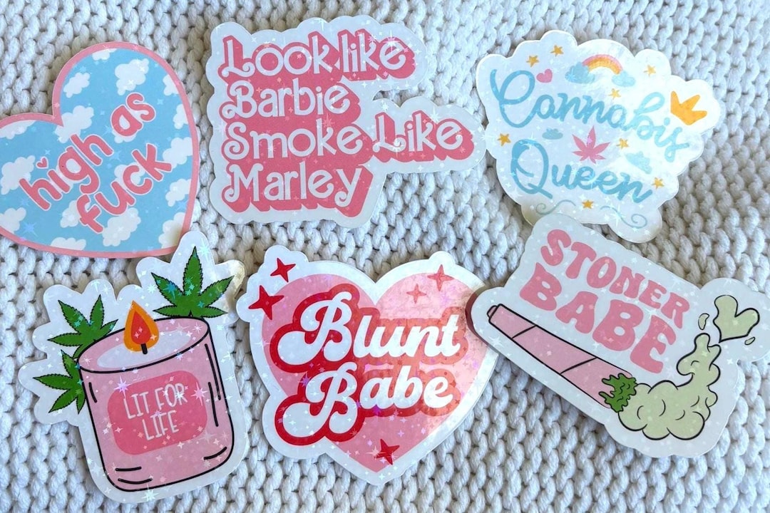 Barbie Stoner Holographic Glitter Sticker, 420 Sticker, Gift for Stoner ...