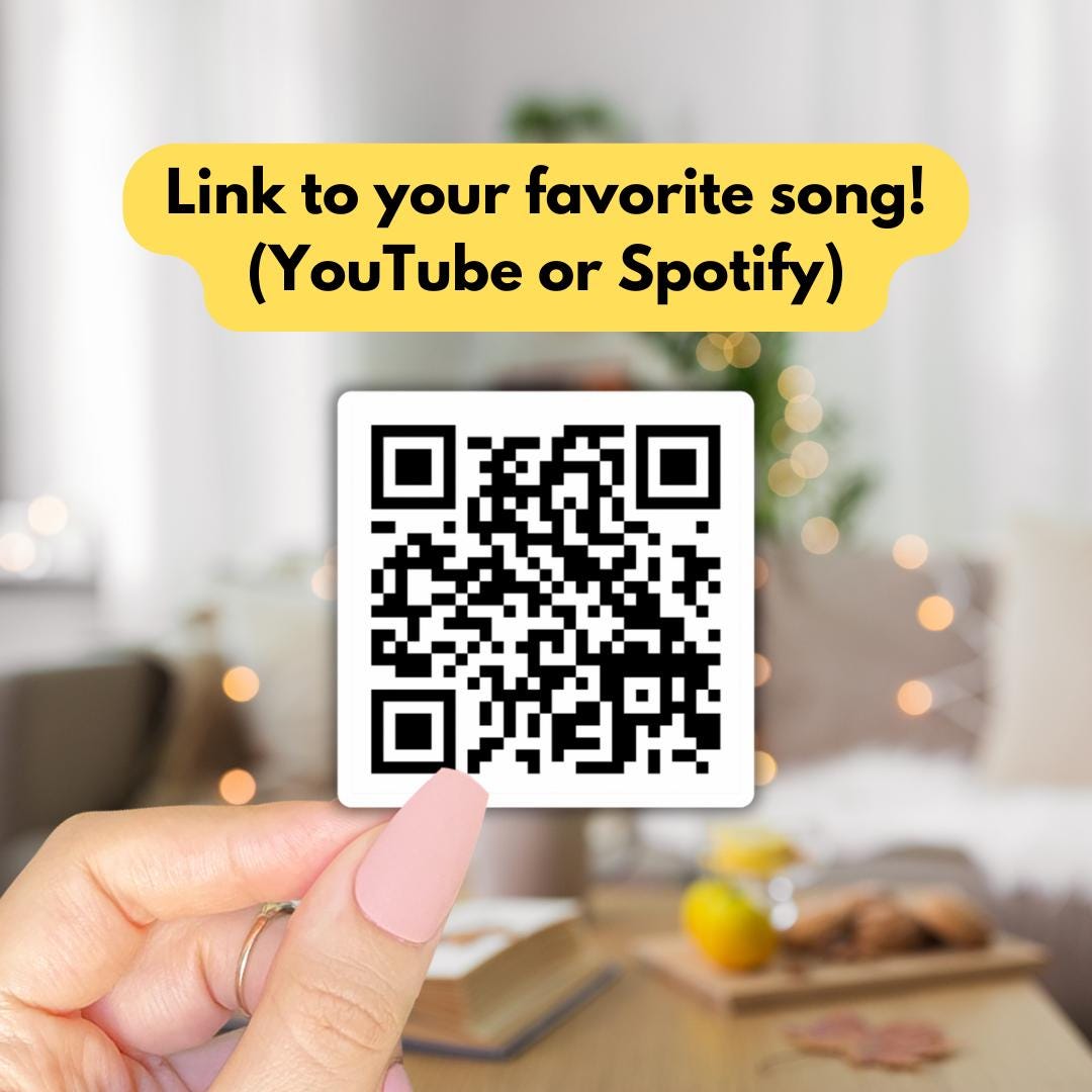 QR Code Sticker Custom Gift Sticker Custom Sticker Music Link to ...
