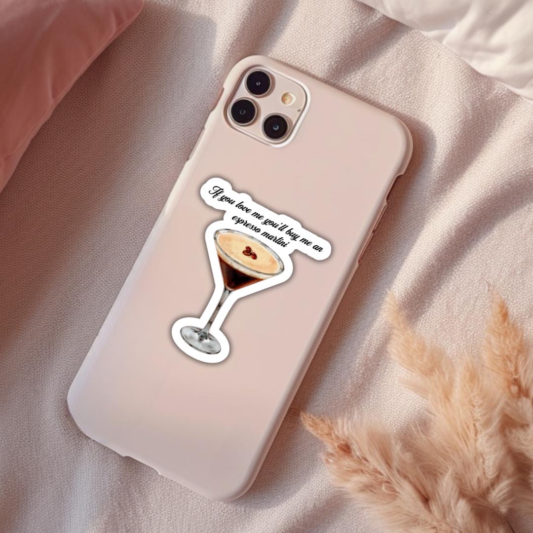 Espresso Martini Sticker, Cute Water Bottle Sticker, Gift for Friend ...