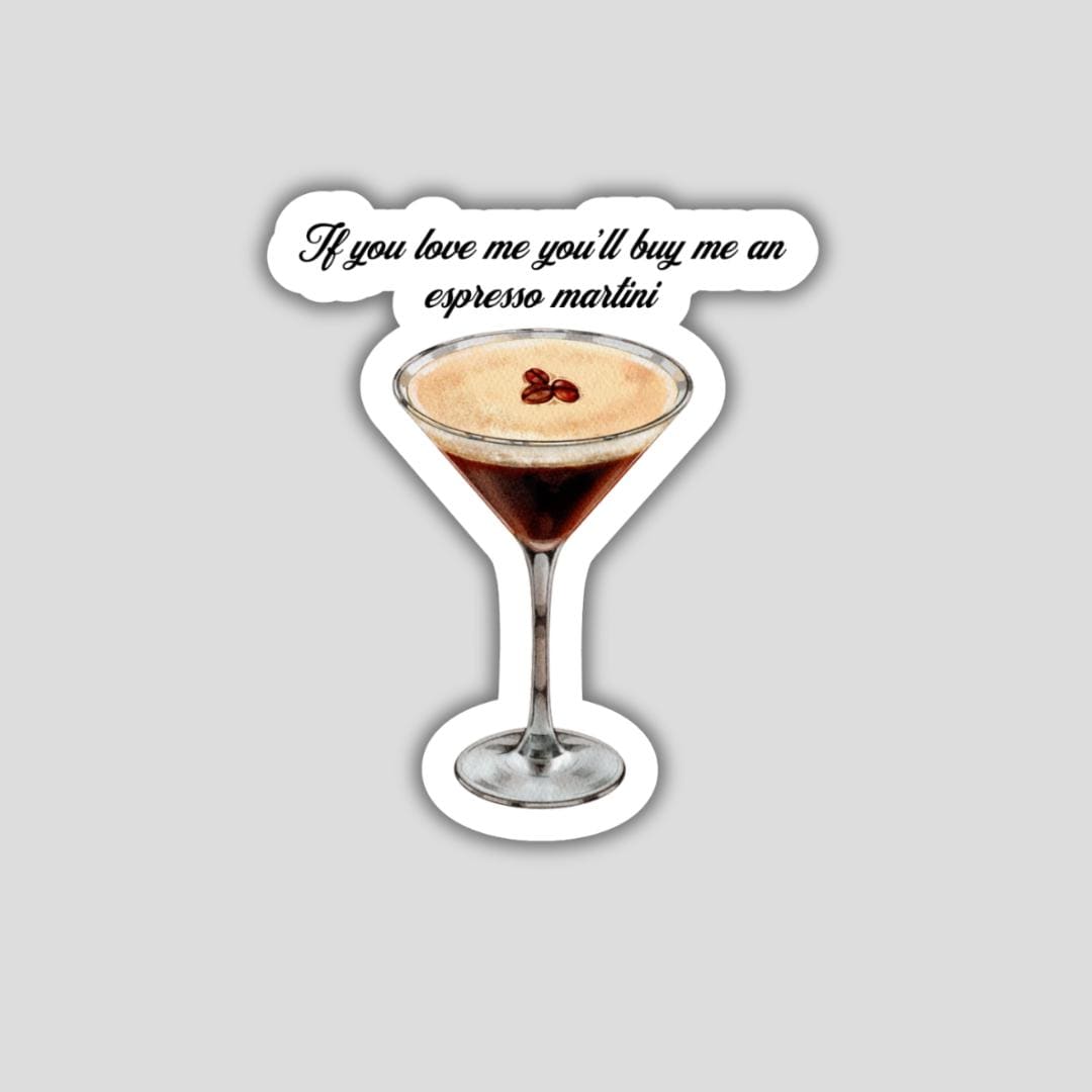 Espresso Martini Sticker, Cute Water Bottle Sticker, Gift for Friend ...