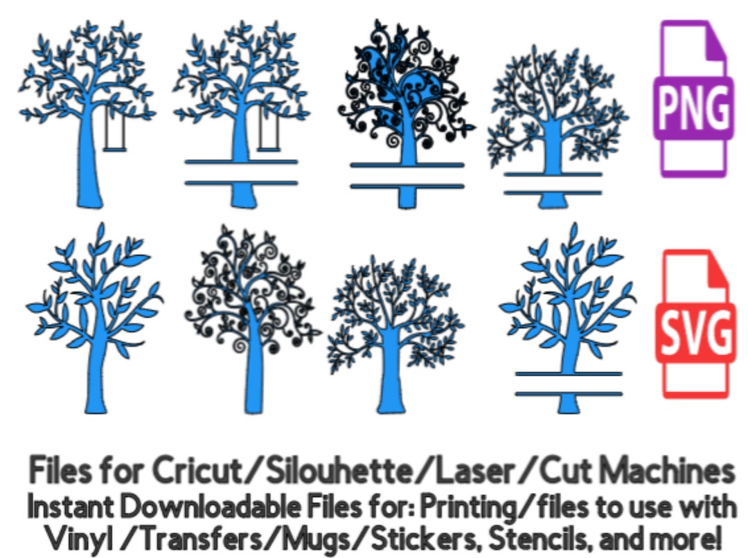 8 Varitaions of Family Tree & Shapes SVG Bundle Lovely Family Svg ...