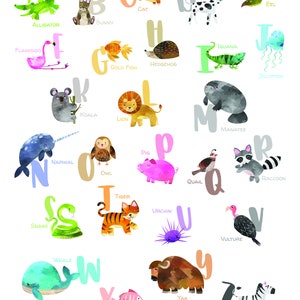 Animal Alphabet Decor Poster, Educational Poster, Nursery Decor ...