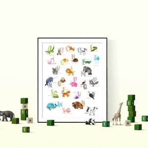 Animal Alphabet Decor Poster, Educational Poster, Nursery Decor ...