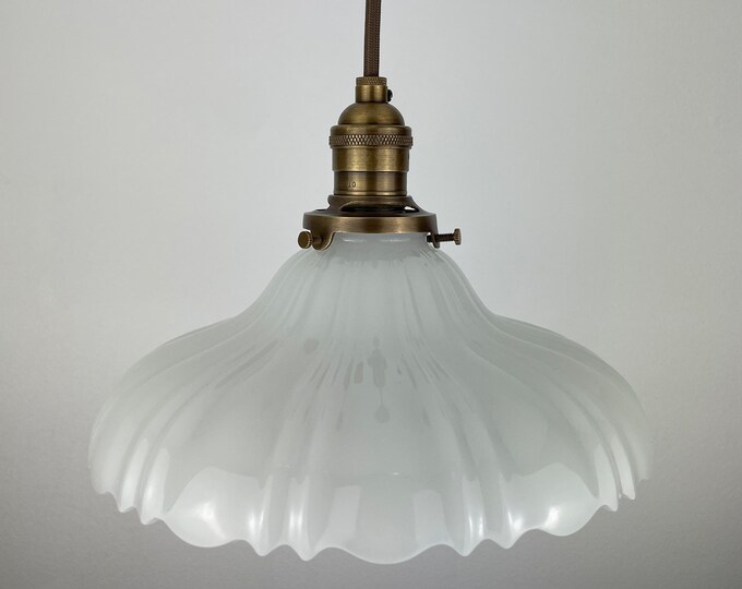 Antique 1920's off White Translucent Milk Glass 9 1/2