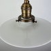 Antique French Milk Glass Pendant Light – Antique Brass Hardware, 8 ...