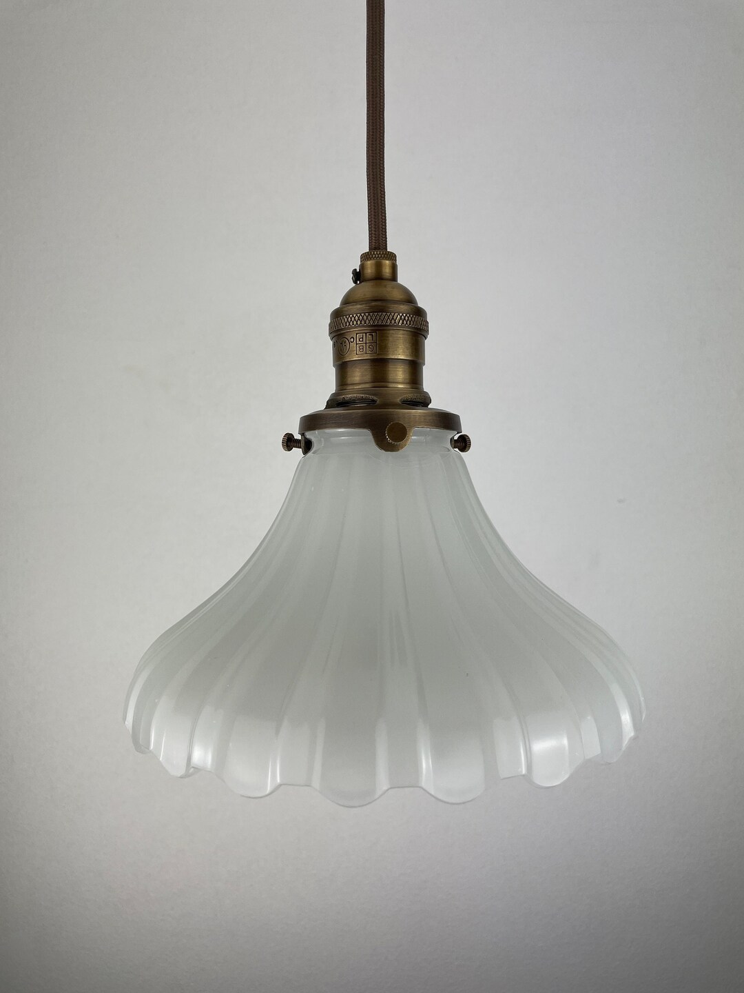 Antique 1920's Fluted off White Translucent Milk Glass 7 Shade Now a ...