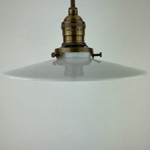 Antique French Style Milk Glass Disc Shade - Pendant Light - 8 1/4 ...