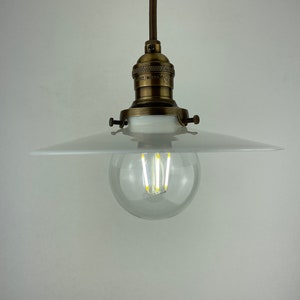 Antique French Style Milk Glass Disc Shade - Pendant Light - 8 1/4 ...