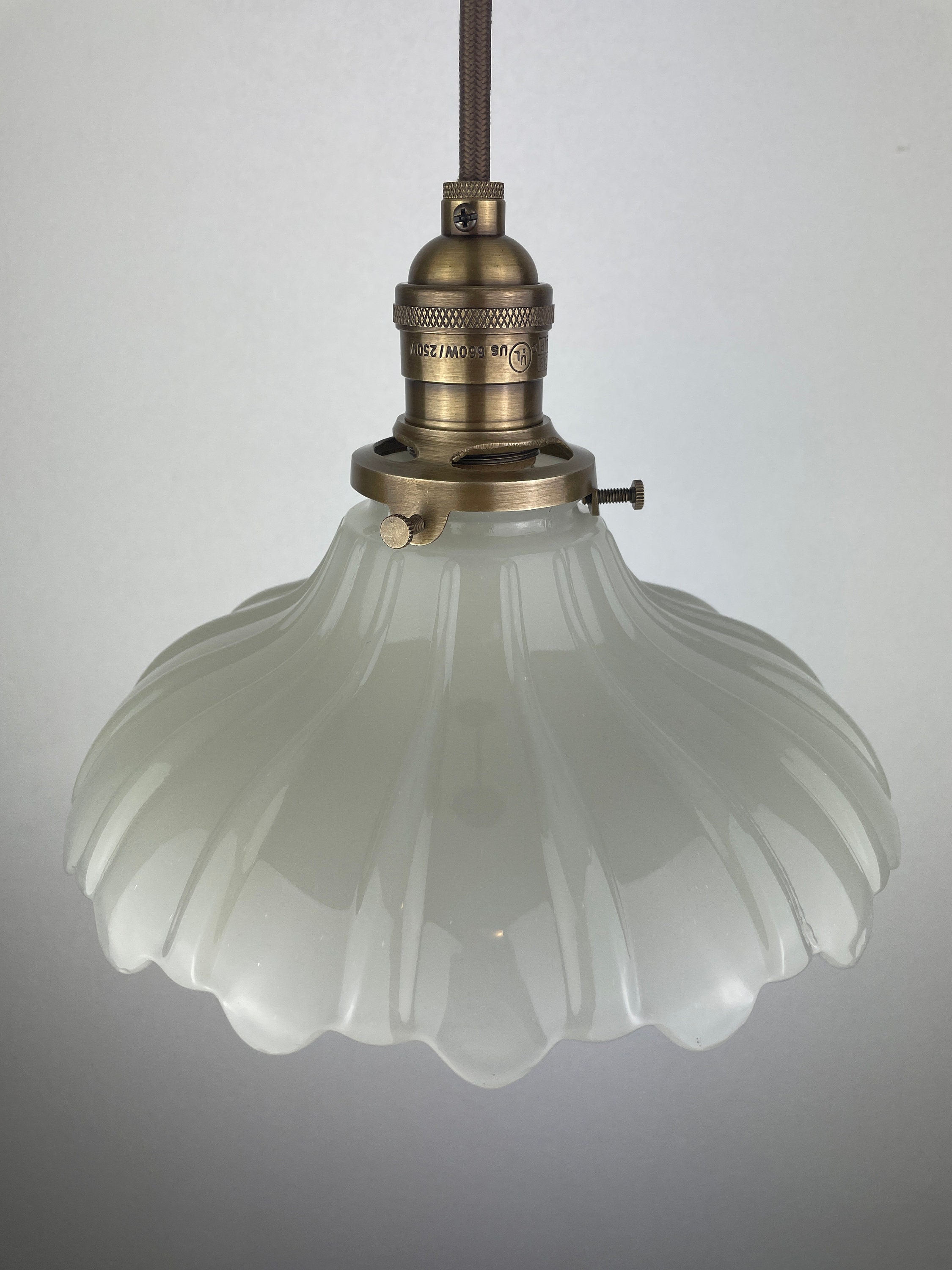 Antique 1920's off White Translucent Milk Glass 8 1/2" Shade Now a ...