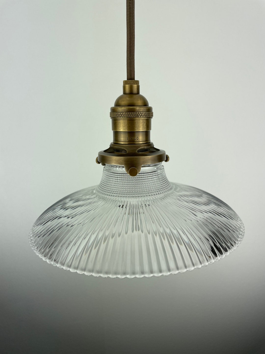 Antique Disc Holophane Prismatic Glass Shade 7 1/4" Shade Now a ...