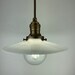 Antique French Milk Glass Disc Pendant Light –8 1/4" Shade - Antique ...