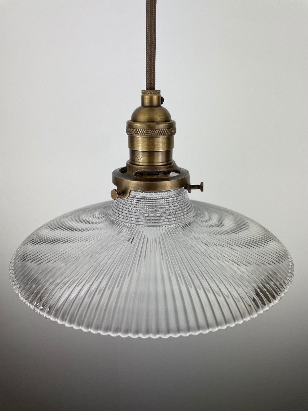 Antique Disc Holophane Prismatic Glass Shade 8 1/2" Shade Now a ...