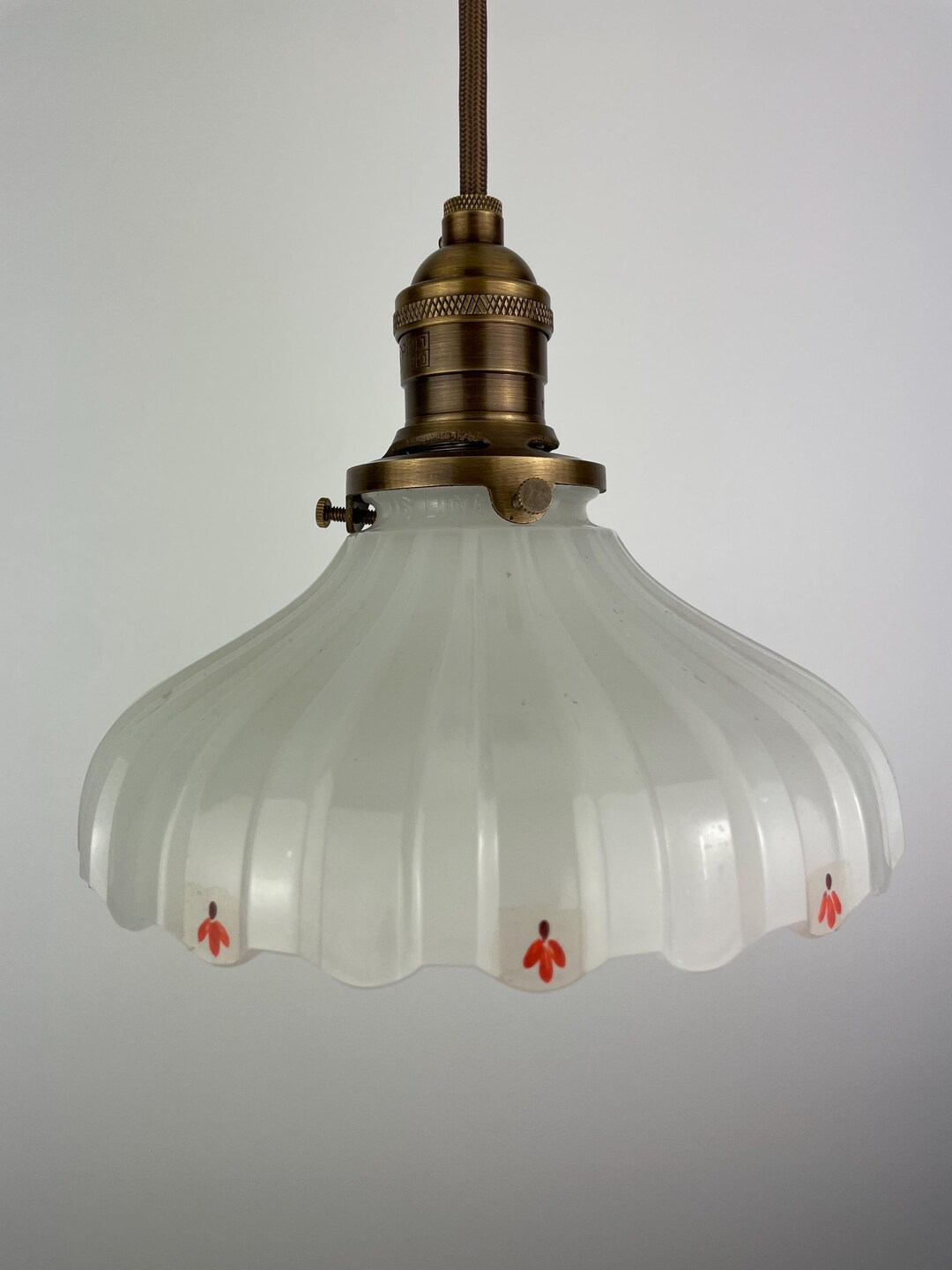 Antique 1920's off White Translucent Milk Glass 7 1/4" Shade With ...