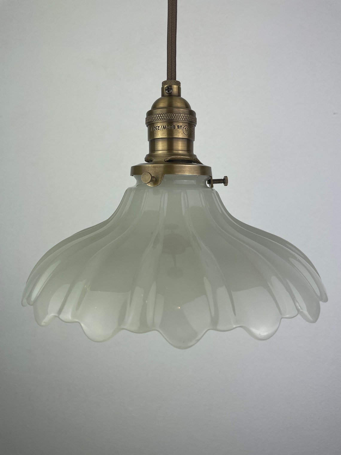 Antique 1920's off White Translucent Milk Glass 8 1/2" Shade Now a ...