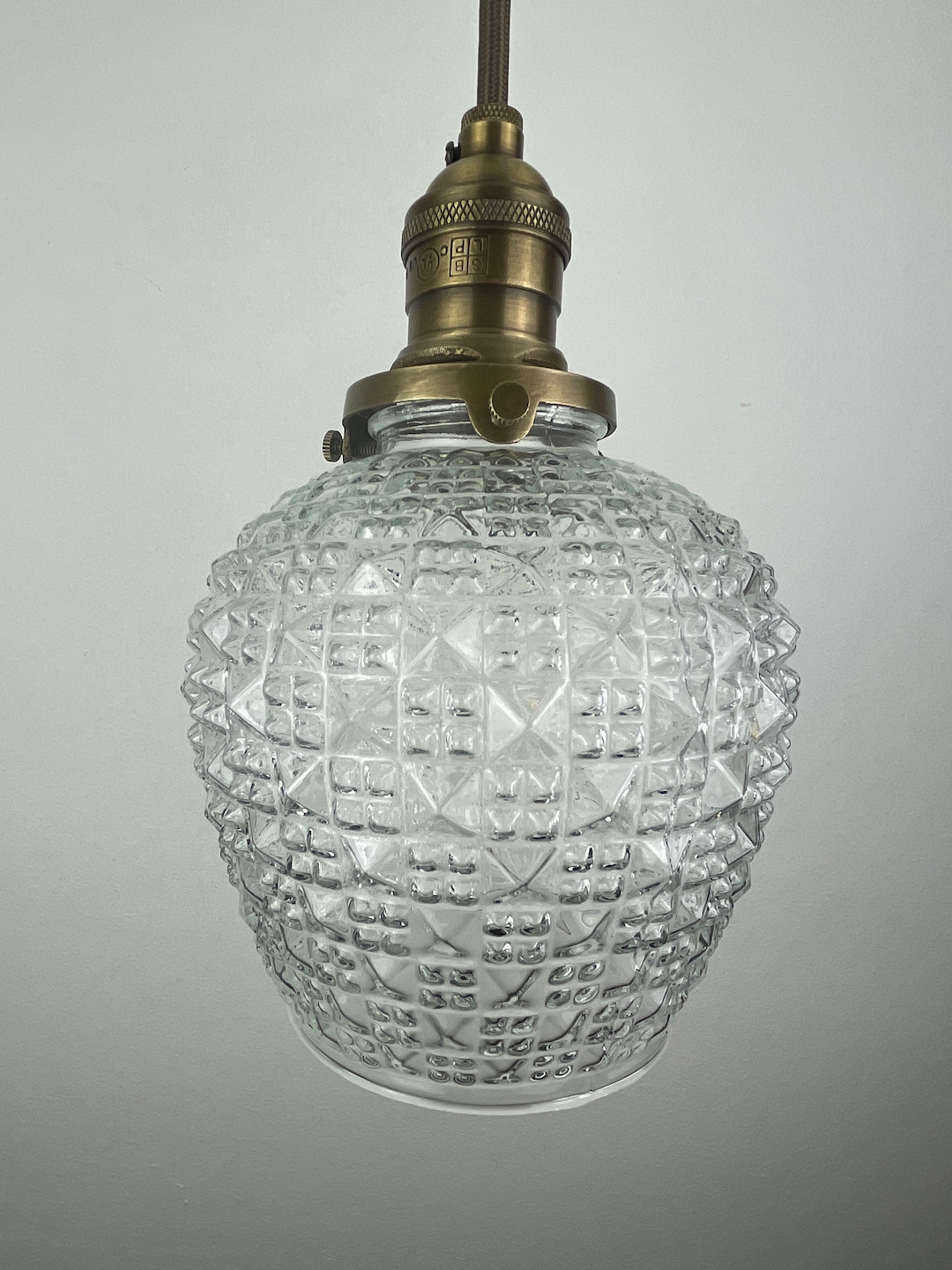 Vintage 1970's German Cut Glass 5" Shade Now a Beautiful Pendant Light ...