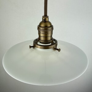 Antique French Milk Glass Disc Pendant Light –8 1/4" Shade - Antique ...