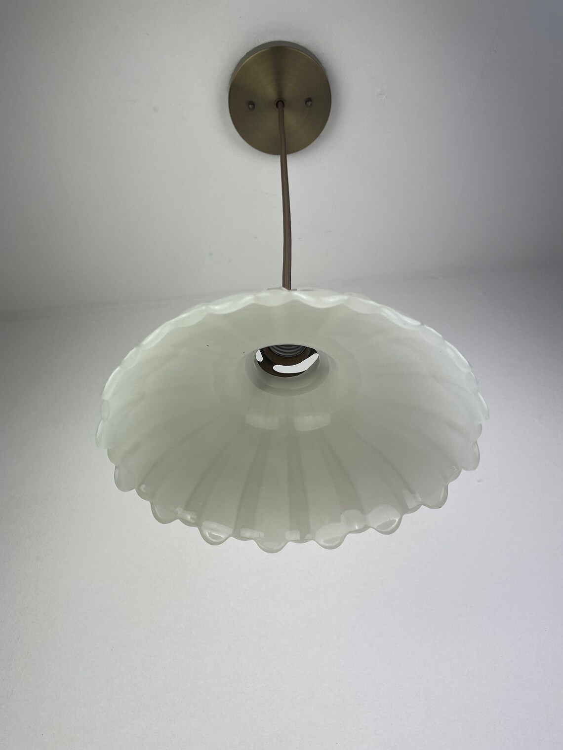 Antique 1920's off White Translucent Milk Glass 8 1/2" Shade Now a ...