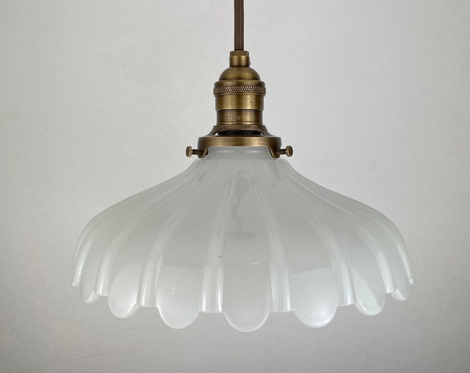 Pair of Antique 1920's Rare Find off White Translucent Milk Glass 9 1/2 ...