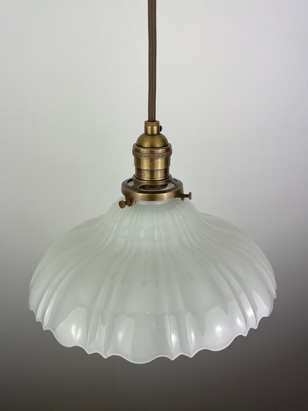 Antique 1920's off White Translucent Milk Glass 9 3/4 Shade With ...