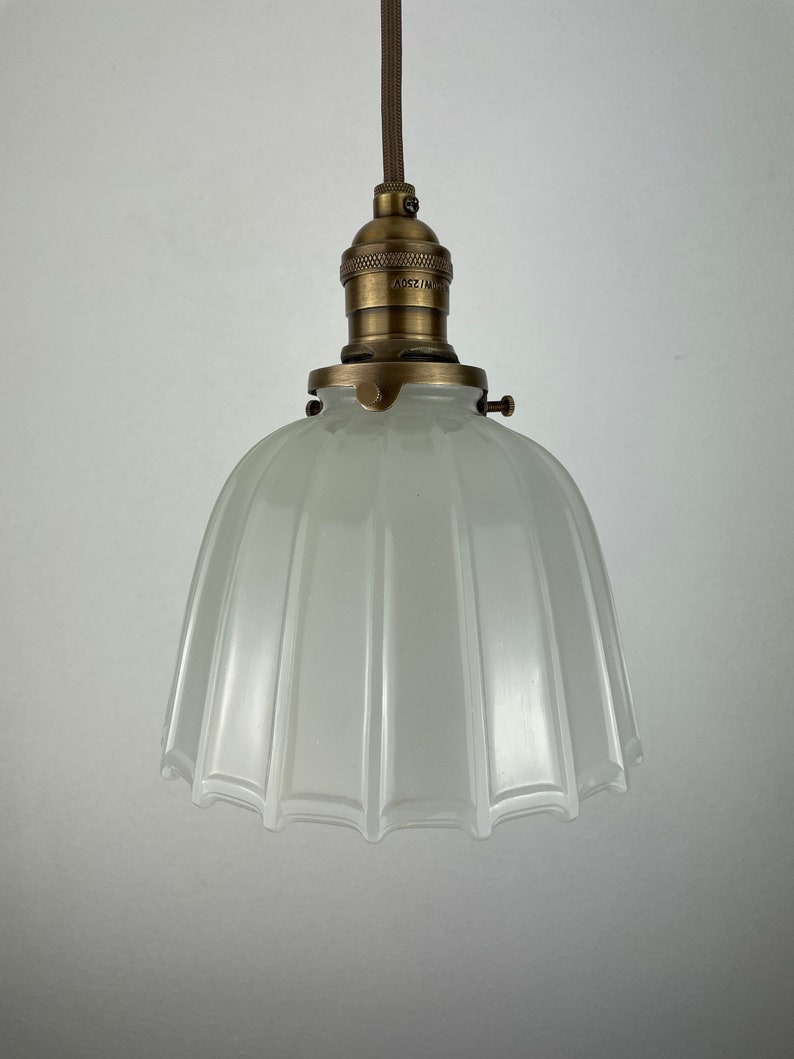 1920s Milk Glass Pendant Light - Antique Umbrella Shade, 6 Inch - Etsy