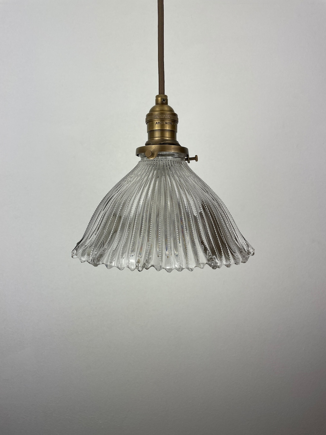 Art Deco Ruffled Prismatic 8" Glass Shade With a Zipper Design - Etsy