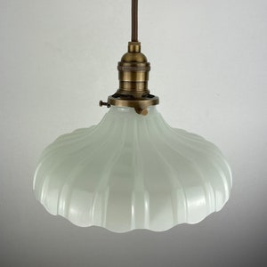 Antique 1920's Fluted Offwhite Translucent Milk Glass 9 Shade Now a ...