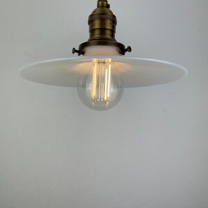 Antique French Milk Glass Pendant Light – Antique Brass Hardware, 8 ...