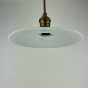 Antique French Style Milk Glass Disc Shade - Pendant Light - 8 1/4 ...