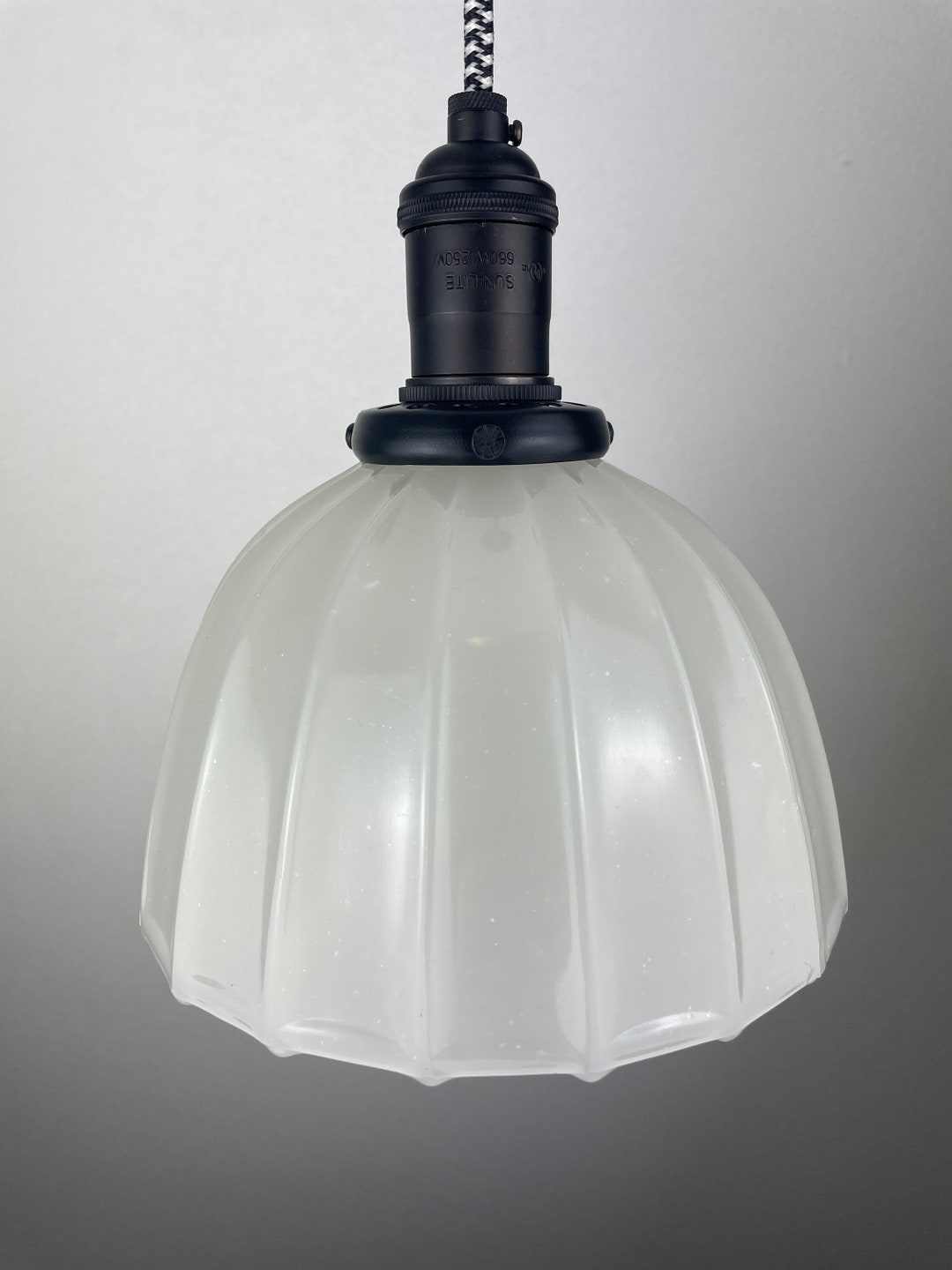 Antique Translucent Milk Glass 7" Shade Now a Beautiful Pendant Light ...