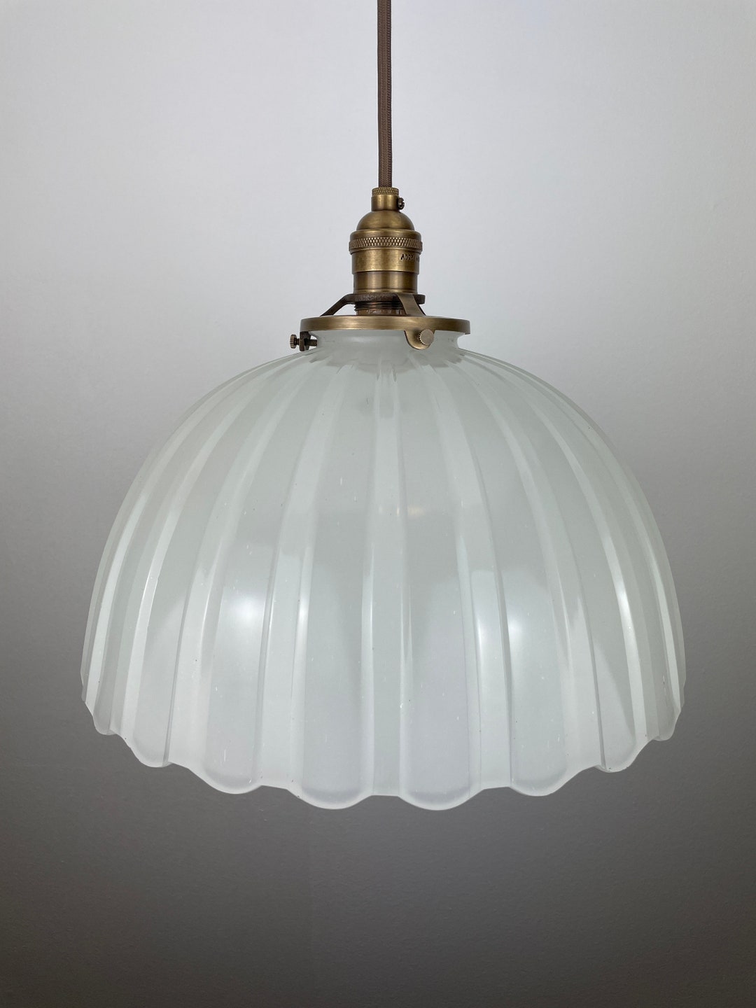 Extra Large 12" Antique 1920's off White Translucent Milk Glass With ...