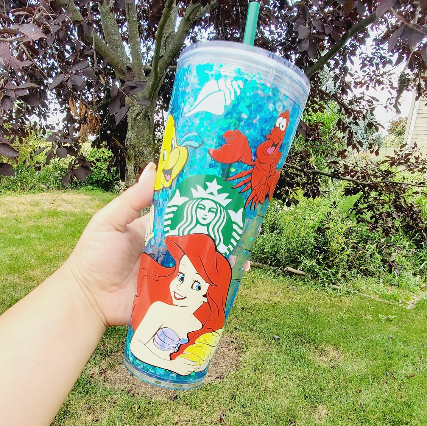 Little Mermaid Starbucks Snowglobe Tumbler Starbucks - Etsy