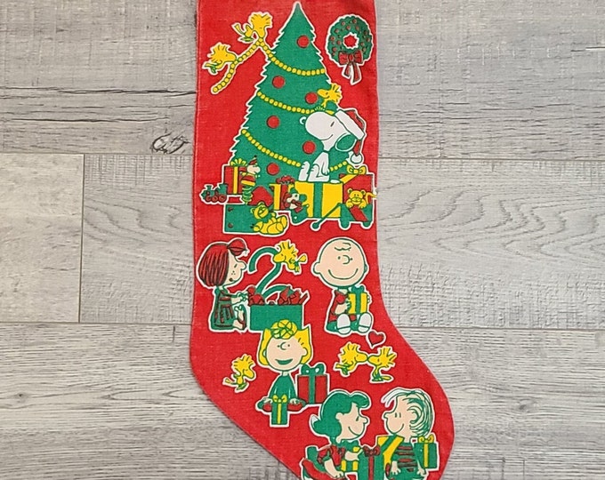 RARE Vintage Peanuts Christmas Stocking-snoopy-woodstock-lucy-linus ...
