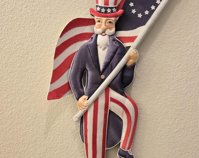 Vintage Patriotic Uncle Sam Wall Decor-americana-4th of July-red White ...
