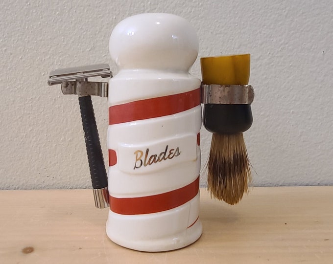 1960's Vintage Barber Pole Razor Bank Holder-shaving Brush-vintage ...