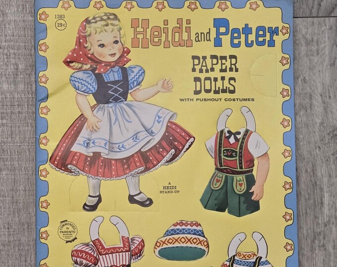 1960's Vintage Heidi & Peter 6" Paper Doll and Clothes-swiss-sweden ...
