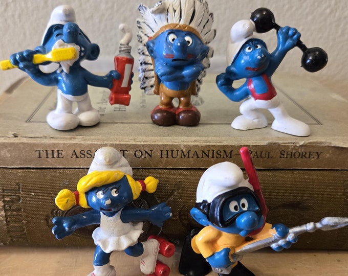 1970's-1980's Smurf Figurines-the Smurfs-vintage Toys-action Figures ...