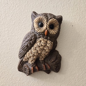 1970's Owl Plaque Wall Hanging-owl Wall Decor-mid Century Modern-cabin ...