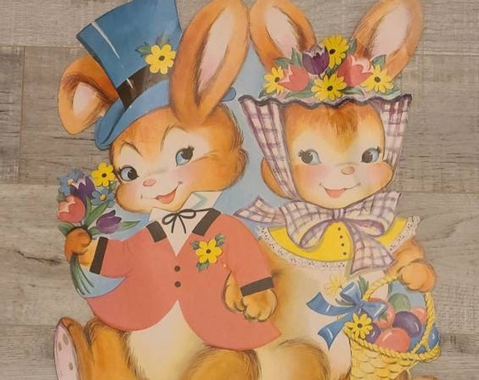 1960's Dennison Easter Bunny Cut Out Die Cut-vintage Easter-rabbit ...