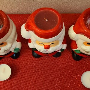 1970's Santa Tea Light Candle Holders-vintage Christmas-christmas Decor ...