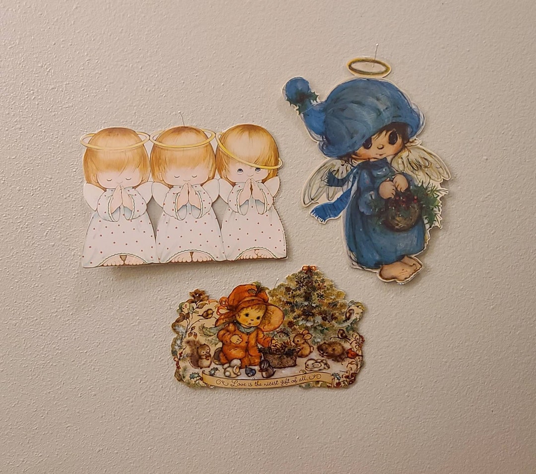 3 Vintage Hallmark Angel Die Cuts-vintage Christmas-christmas Decor ...