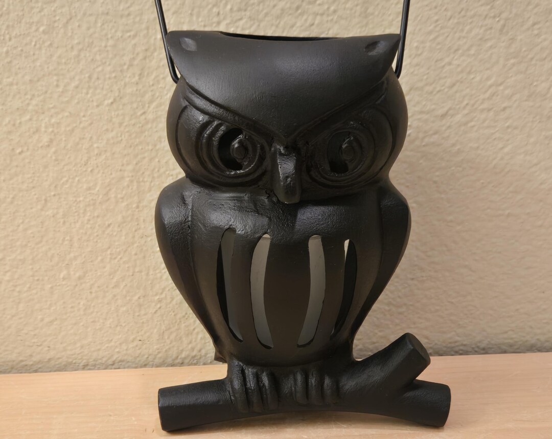 Vintage Cast Iron Hanging Own Candleholder-teat Light Votive-owl Decor ...
