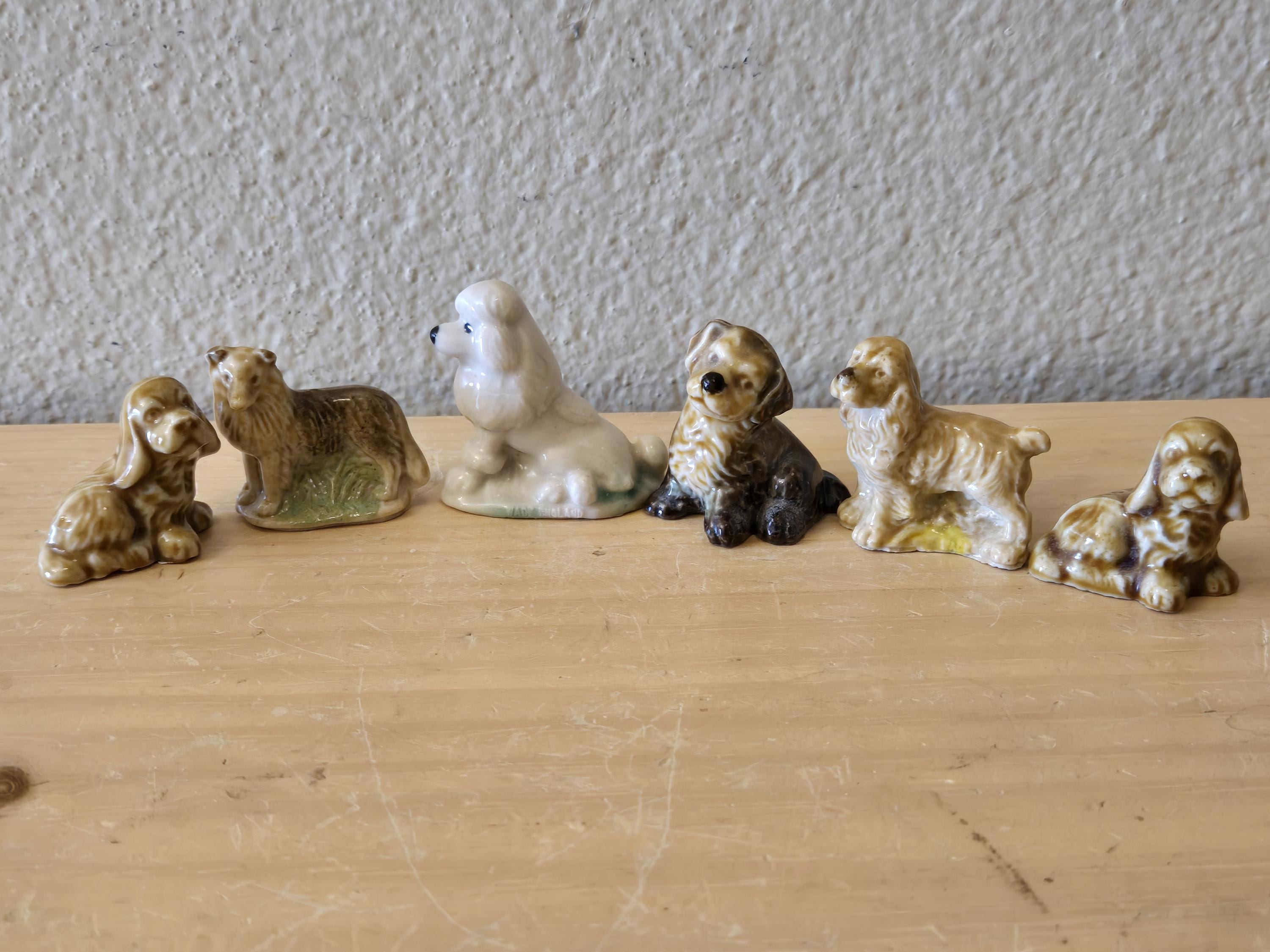 6pc 1970's Vintage Wade England Whimsies Red Rose Tea Dog Figurines ...