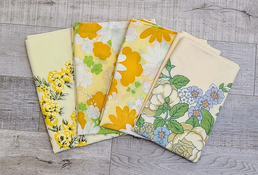 Vintage Pillowcases-vintage Bedding-floral Pillowcase-retro Bedding-mid ...