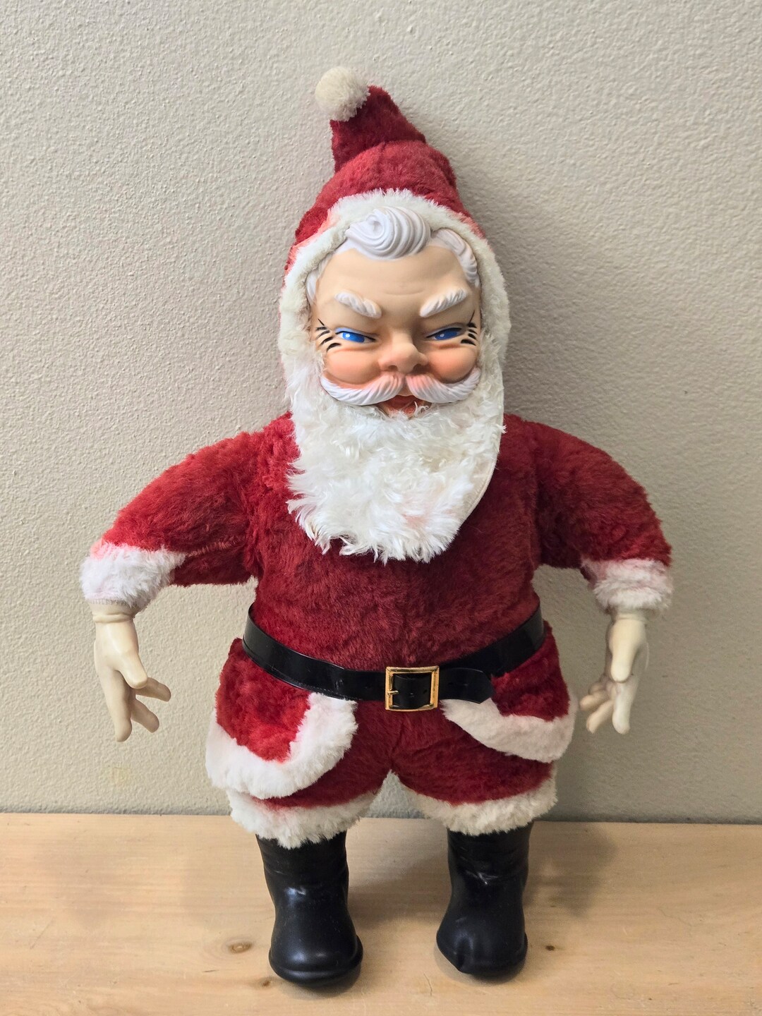 LARGE 1950's Rubber Face 24" Santa Plush Doll by My Toy-rushton Style ...