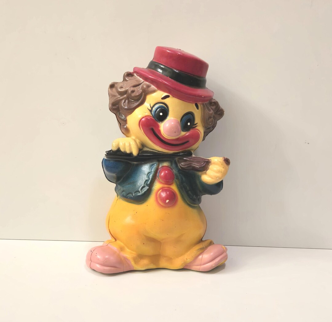 Vintage Blow Mold Clown Coin Bank-piggy Bank-money Bank-circus-nursery ...