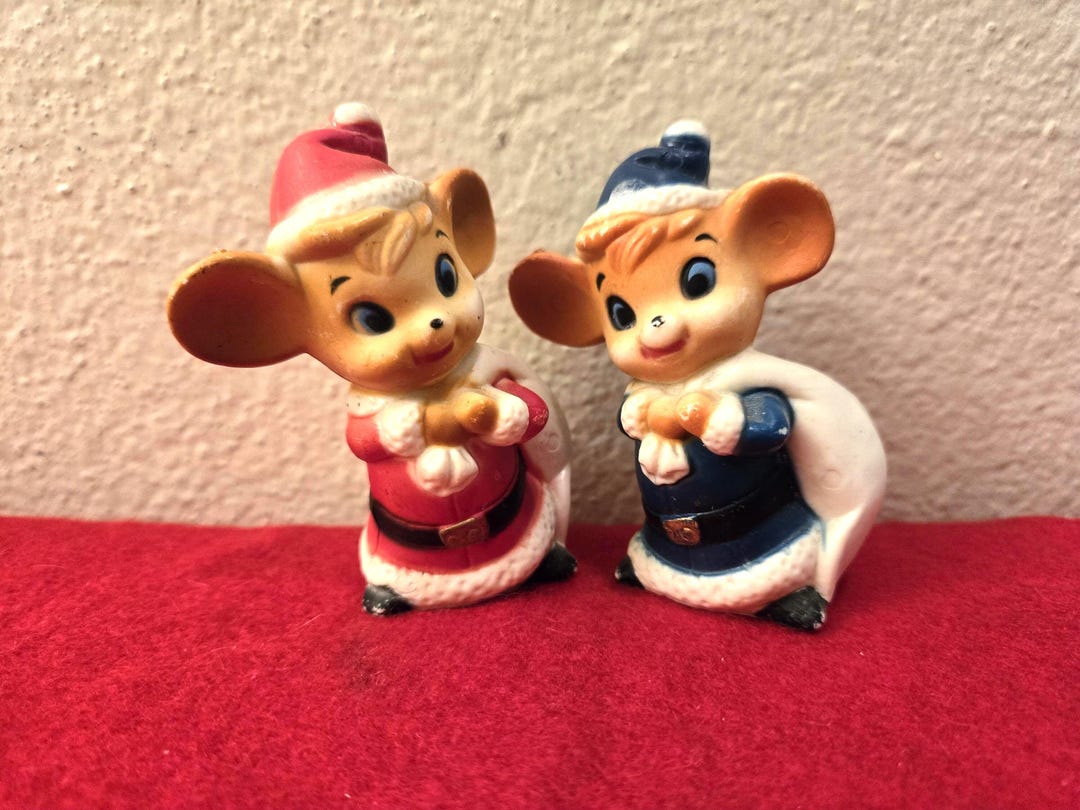 Vintage Christmas Mouse Figurines-mice-vintage Christmas-christmas ...