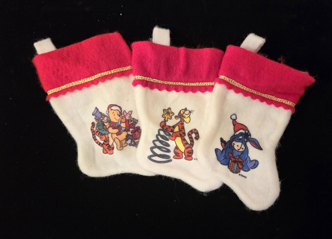 1980's 3pc Disney Mini Felt Christmas Stockings-winnie the Pooh Tigger ...