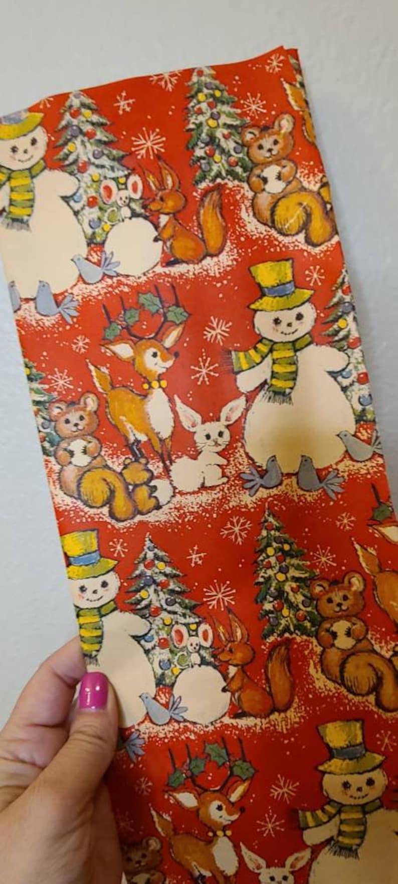 1960's Vintage Christmas Gift Wrap-wrapping Paper-vintage - Etsy