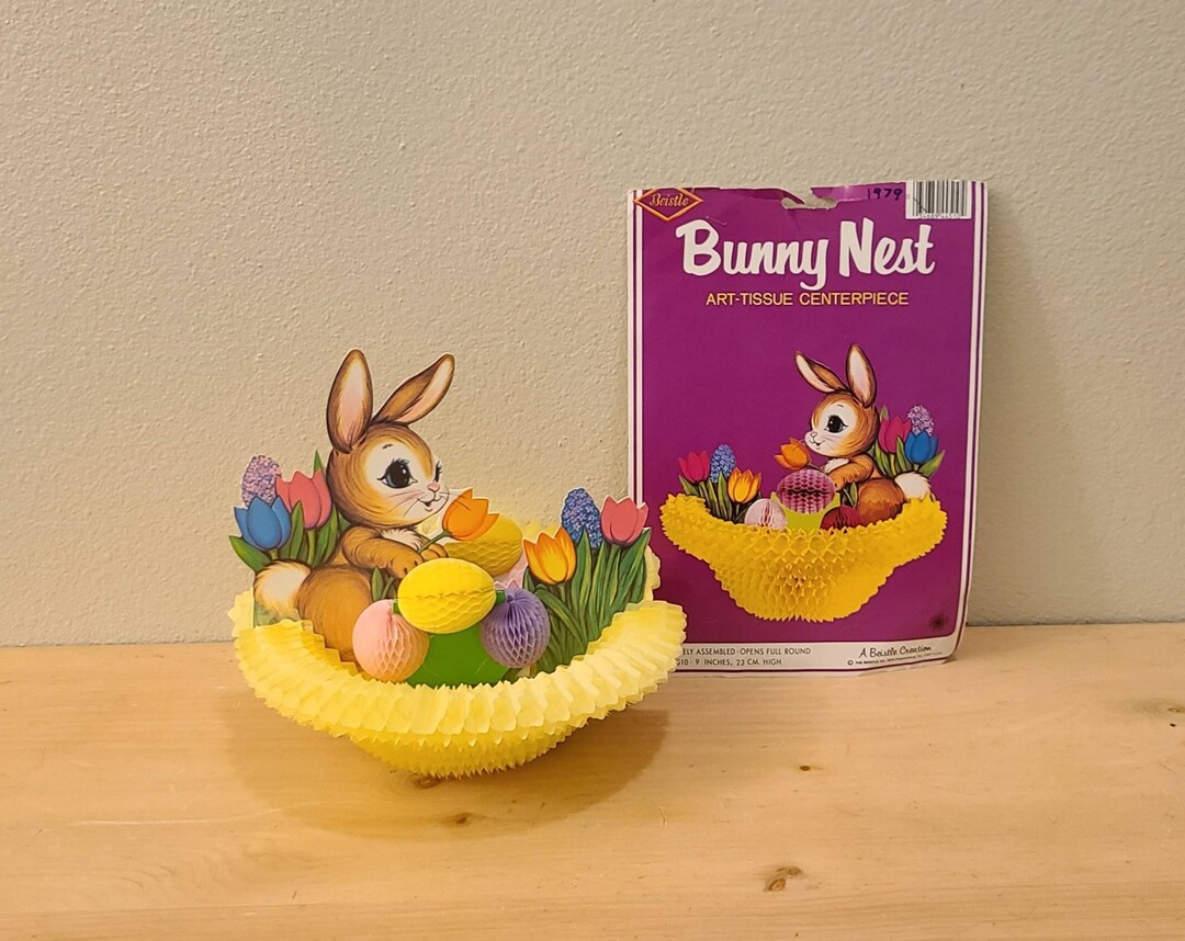 1979 Beistle Honeycomb Bunny Easter Die Cut "bunny Nest"-vintage Easter ...